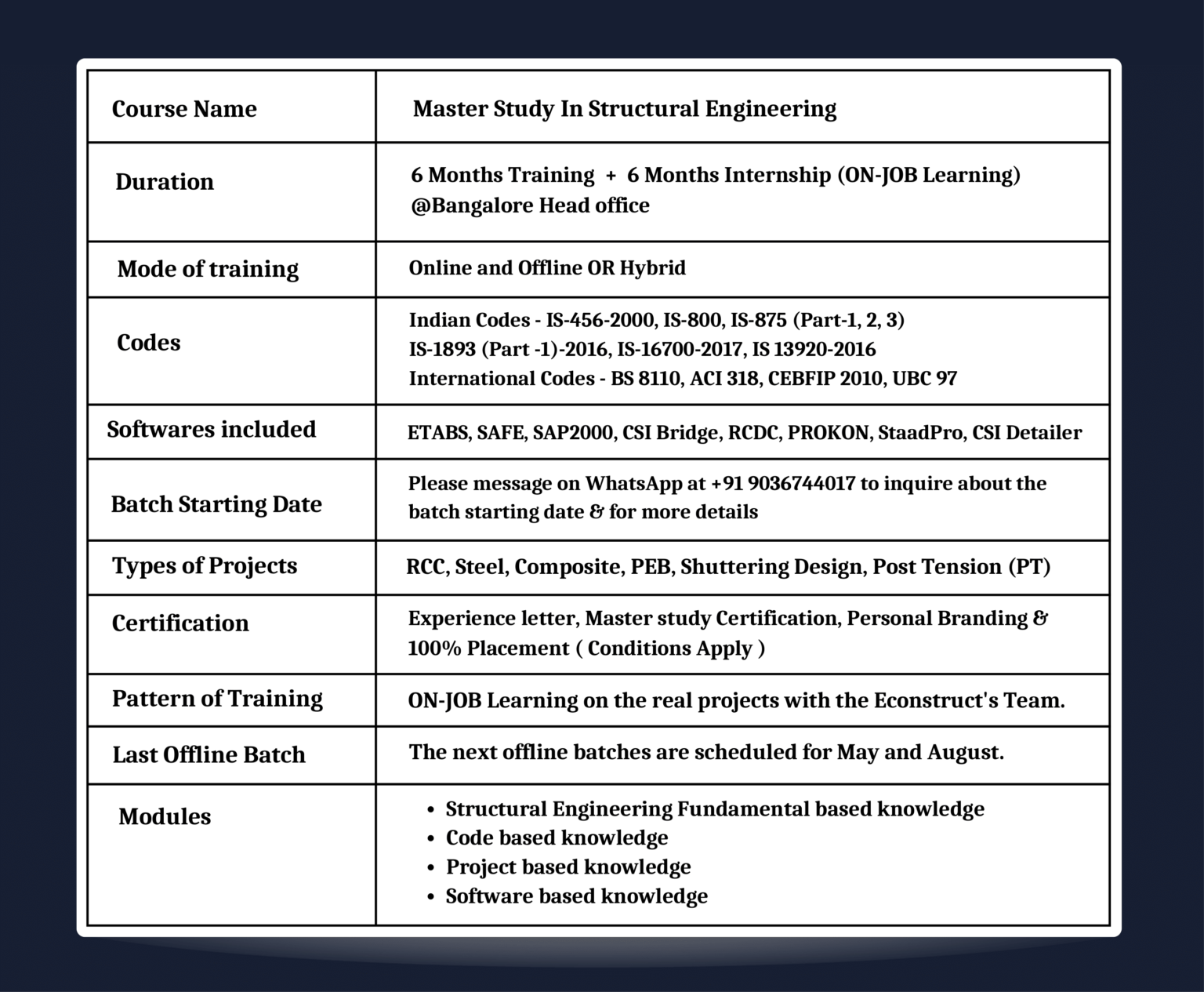 New Master Study In Structural Engineering - E-Construct Design & Build ...