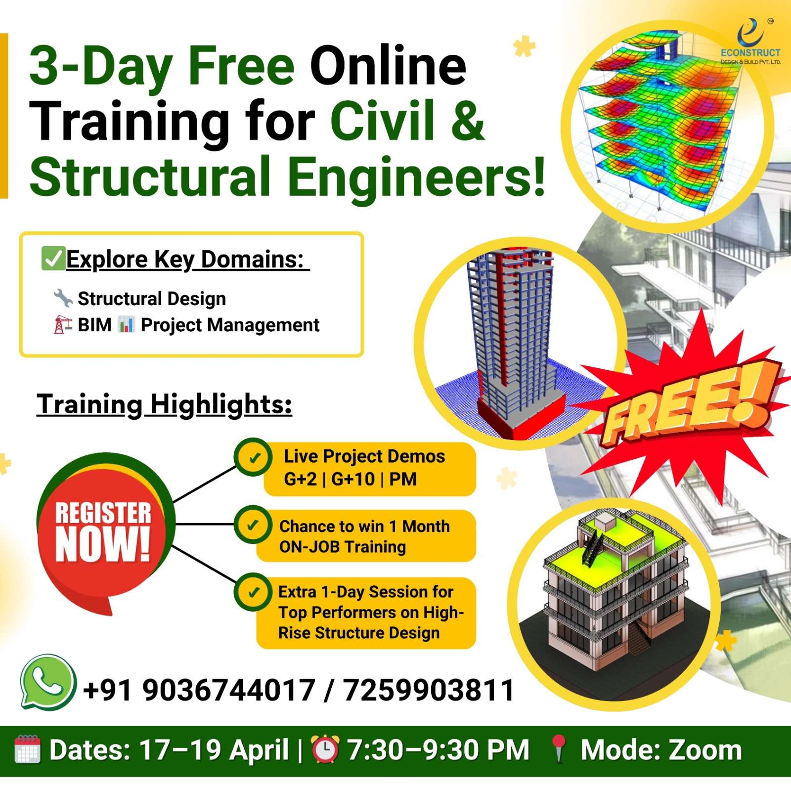 3-Day Free Online Training + Project Demo - E-Construct Design & Build Pvt LTD